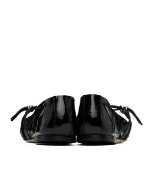 MSGM Calf Leather Ruched Ballet Flats