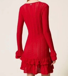 TWINSET Knitted Ruffled Mini Dress