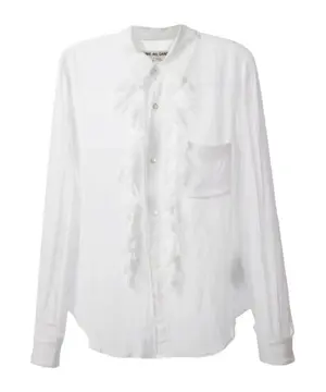 Comme Des Garçons Long Sleeve Shirt With Ruffled Hem