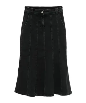 TWINSET Pleated Denim Skirt