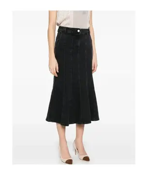 TWINSET Pleated Denim Skirt