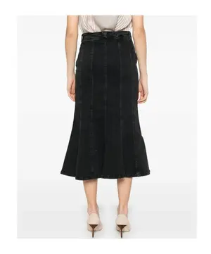 TWINSET Pleated Denim Skirt