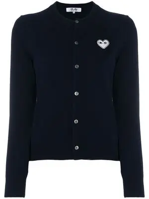 Play Comme Des Garcon Embroidered Heart Cardigan
