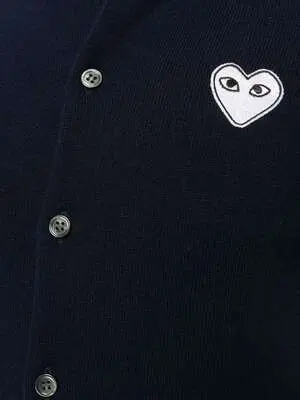 Play Comme Des Garcon Embroidered Heart Cardigan
