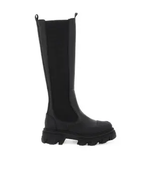 GANNI Stitch Cleated High Chelsea Boots