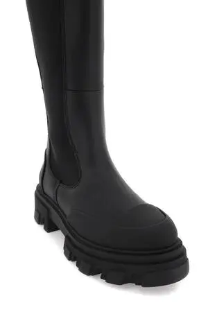 GANNI Stitch Cleated High Chelsea Boots