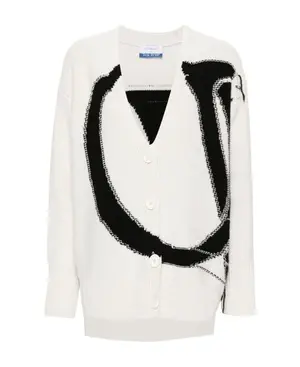 Off-White Logo Detailed V-neck Cardigan