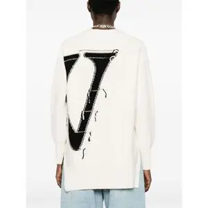 Off-White Logo Detailed V-neck Cardigan
