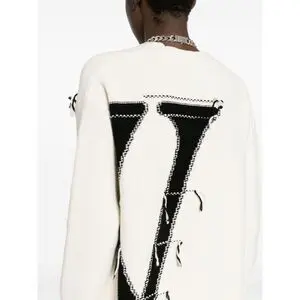 Off-White Logo Detailed V-neck Cardigan