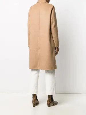 Vince Buttoned Oversized Robe Coat - Nude