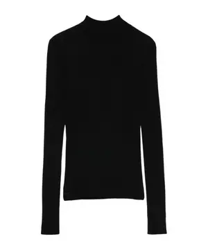 TWINSET Rib Knit Turtleneck Jumper - Black