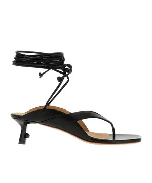 Off-White Lollipop Open Toe Lace-up Sandals - Black