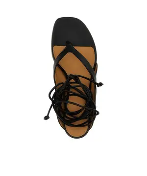 Off-White Lollipop Open Toe Lace-up Sandals - Black