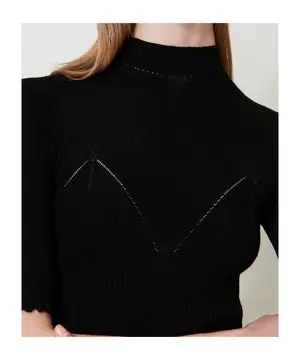 TWINSET Knitted T-shirt With Perforated Pattern