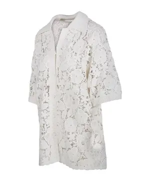 P.a.r.o.s.h Floral Embroidered Knit Polo Top