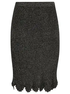 Chloé Ribbed Knitted Scallop Midi Skirt