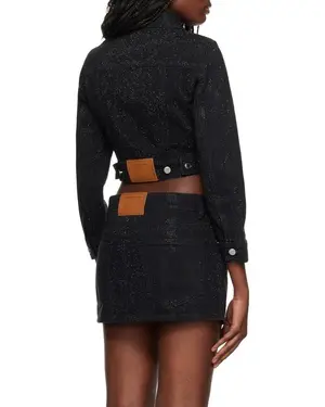 Alexander Wang Embellished Collared Denim Jacket