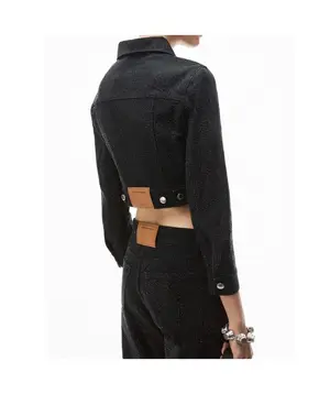 Alexander Wang Embellished Collared Denim Jacket