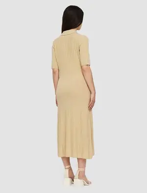 JOSEPH Flared Hem Midi Polo Dress