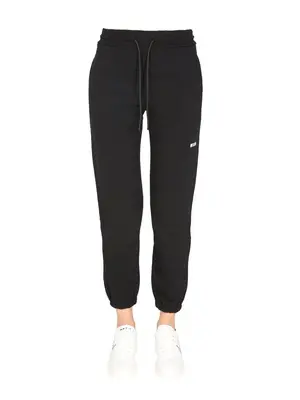 MSGM Logo Printed Drawstring Pants