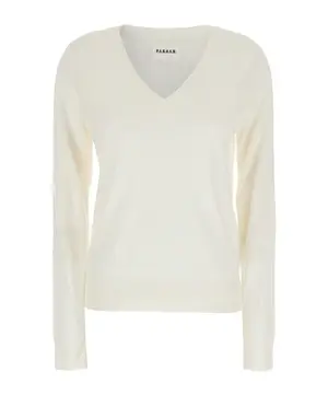 P.a.r.o.s.h V-neck Knitted Jumper - White