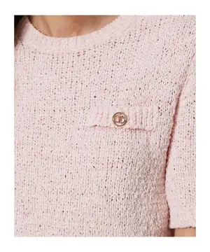 TWINSET Oval T Button Cropped Jumper