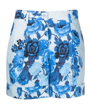 P.a.r.o.s.h Floral-print High-waisted Shorts