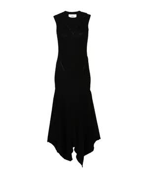 AMI Paris Ribbed-knit Merino Dress