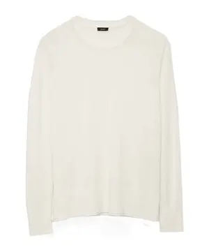 JOSEPH Round Neck Long-sleeved Jumper - White