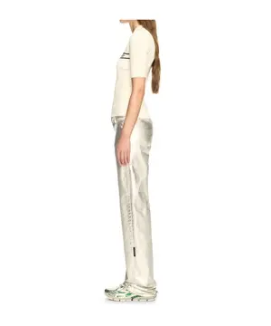 Off-White Striped Knit Polo Shirt - Cream