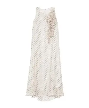 P.a.r.o.s.h Polka Dot Ruffle Midi Dress