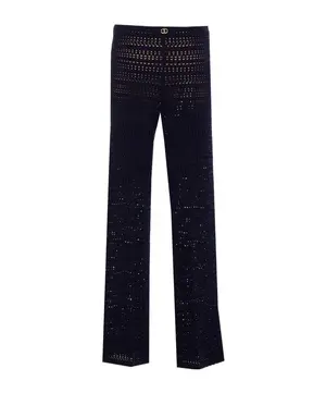 TWINSET Logo Plaque Open Knitted Trousers