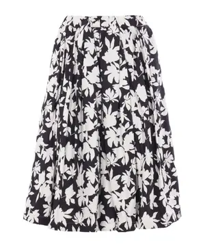 Comme Des Garçons All-over Floral Printed Skirt - White