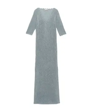GANNI V-neck Knitted Maxi Dress