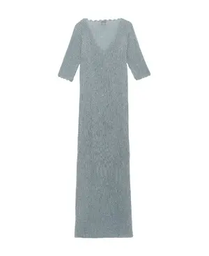 GANNI V-neck Knitted Maxi Dress