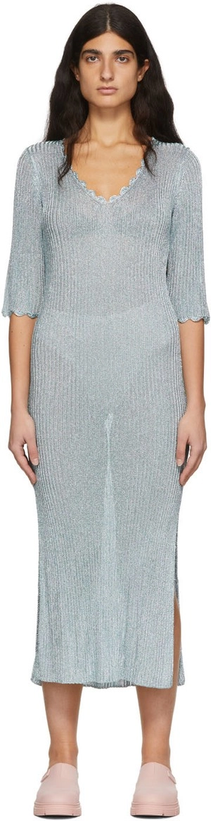 GANNI V-neck Knitted Maxi Dress