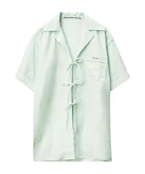 Alexander Wang Silk-jacquard Pyjama Shirt - Green
