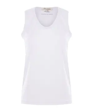 Comme Des Garçons Logo Printed Tank Top - White