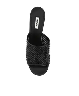 Miu Miu Embellished Slip-on Sandals