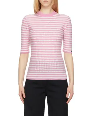 GANNI Striped Cashmere-wool Top
