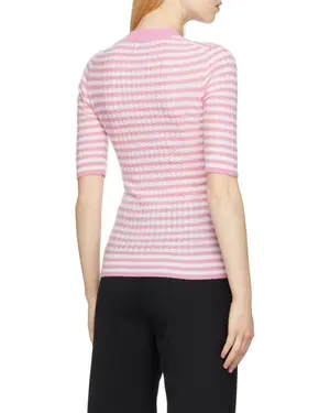 GANNI Striped Cashmere-wool Top