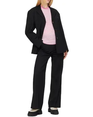 GANNI Striped Cashmere-wool Top