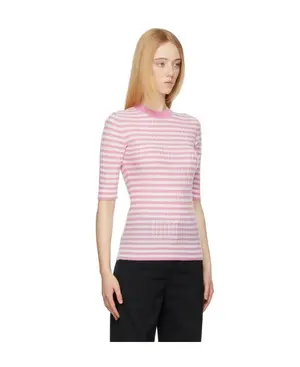 GANNI Striped Cashmere-wool Top