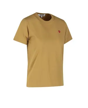 Play Comme Des Garcon Cotton Embroidered-logo T-shirt - Nude