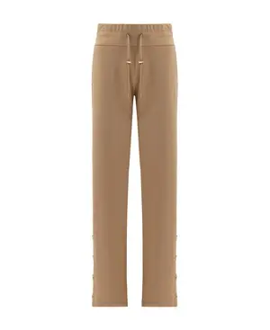 Balmain Button Detailed High Waist Track Pants - Brown