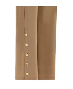 Balmain Button Detailed High Waist Track Pants - Brown