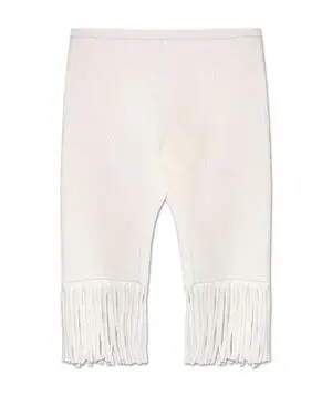 Proenza Schouler High Waist Fringed Edge Biker Shorts - White