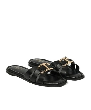 TWINSET Logo Buckle Slip-on Sandals