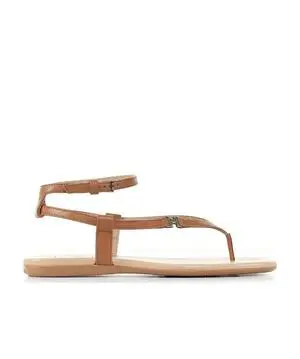 Hogan Logo Leather Open Toe Sandals - Brown