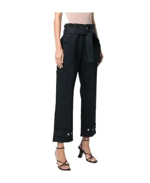 P.a.r.o.s.h Cropped Belted Paperbag-waist Trousers
